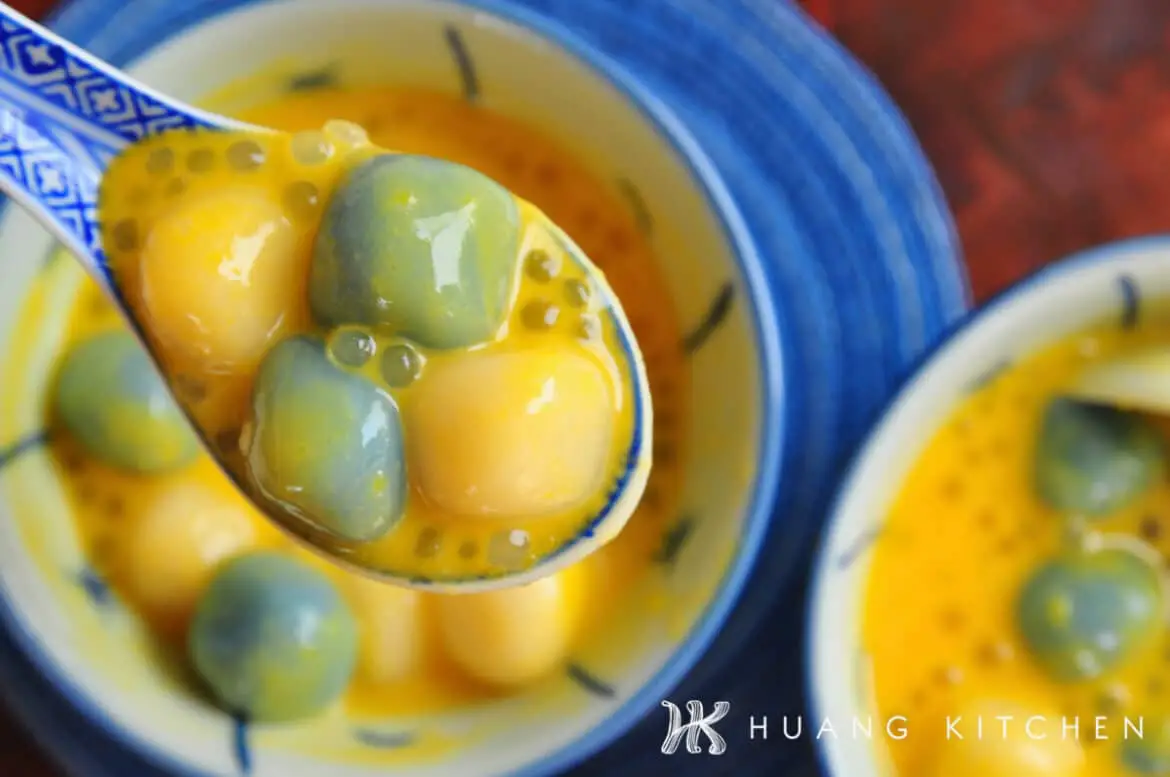 Pumpkin Sago Glutinous Rice Balls 金瓜汤圆西米露 - Huang Kitchen