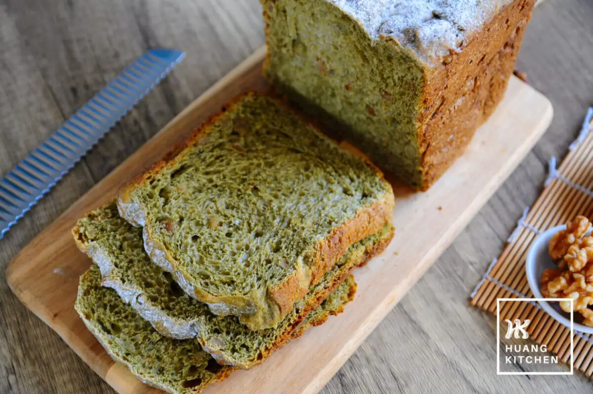 Matcha Green Tea Milk Bread (Bread Machine) 抹茶牛奶面包(面包机) - Huang Kitchen