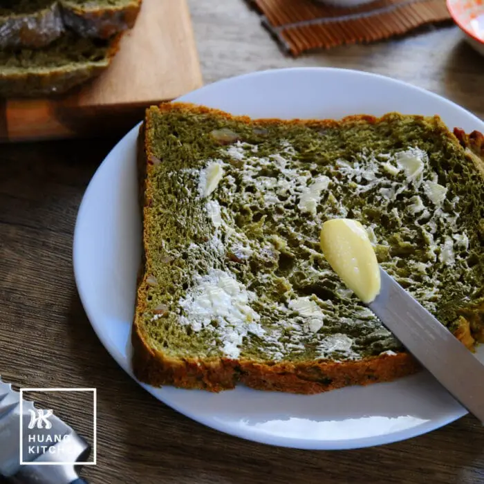 Matcha Green Tea Milk Bread (Bread Machine) 抹茶牛奶面包(面包机) - Huang Kitchen