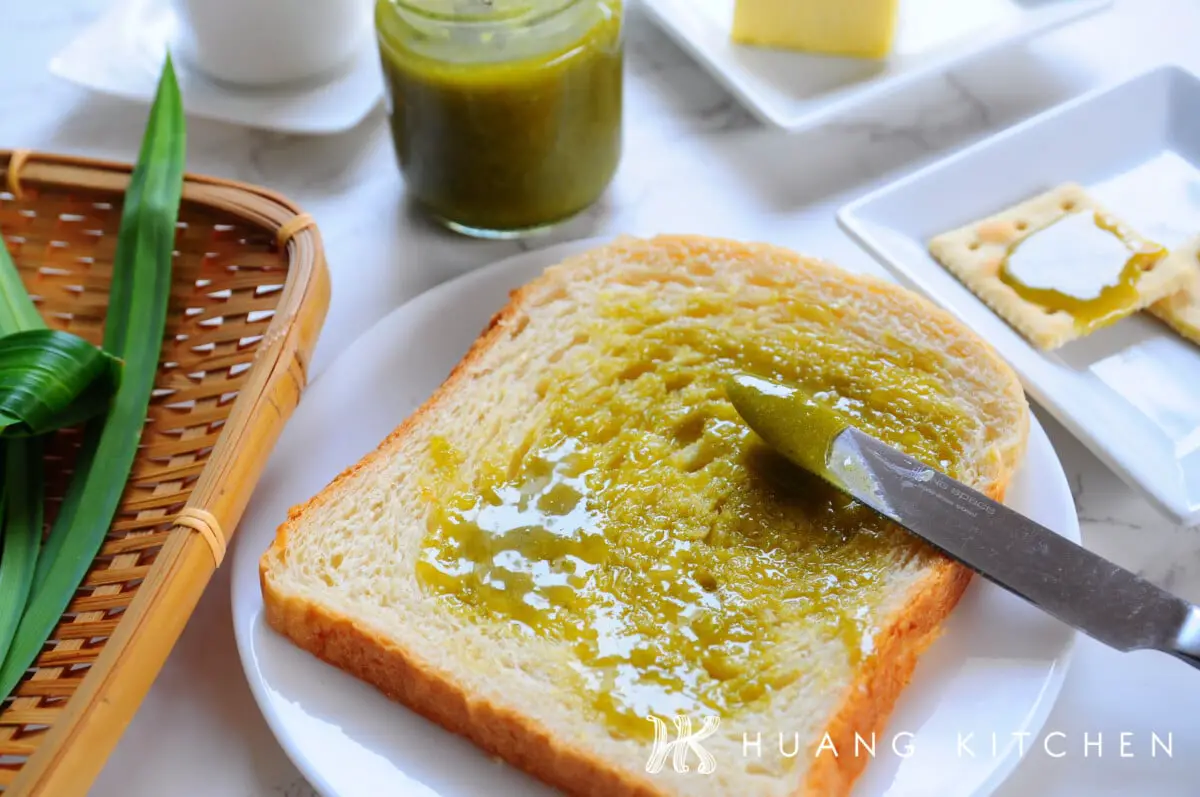Homemade Pandan Kaya Recipe (Coconut Egg Jam) | Huang Kitchen