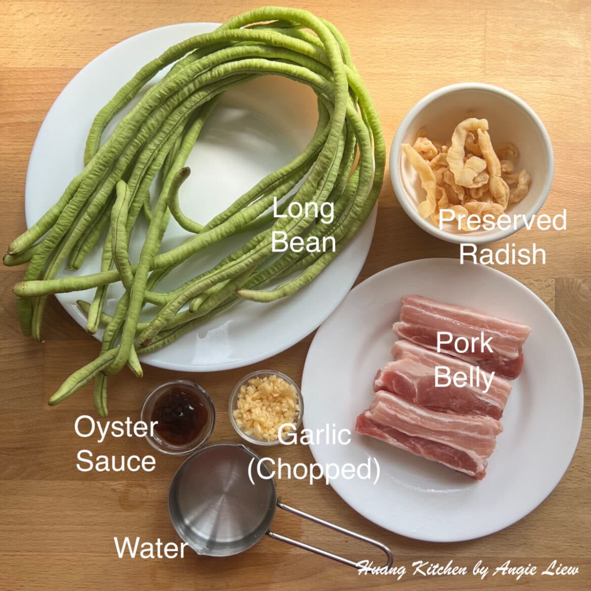 Stir Fry Chinese Long Bean With Pork Belly 长豆炒五花肉 - Huang Kitchen