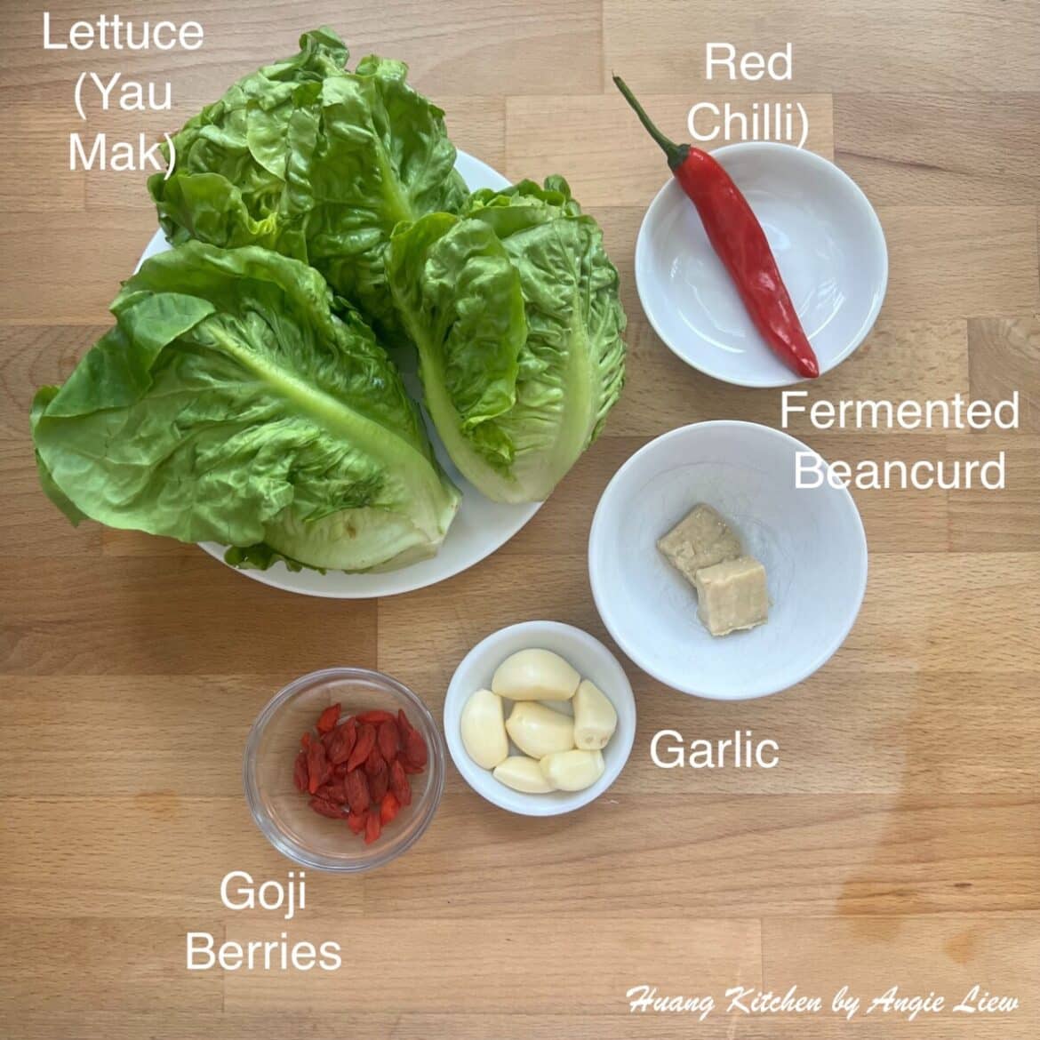 Stir Fry Chinese Lettuce With Fermented Beancurd 油麦炒腐乳 - Huang Kitchen