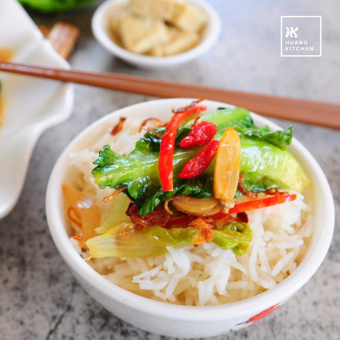 Stir Fry Chinese Lettuce With Fermented Beancurd 油麦炒腐乳 - Huang Kitchen